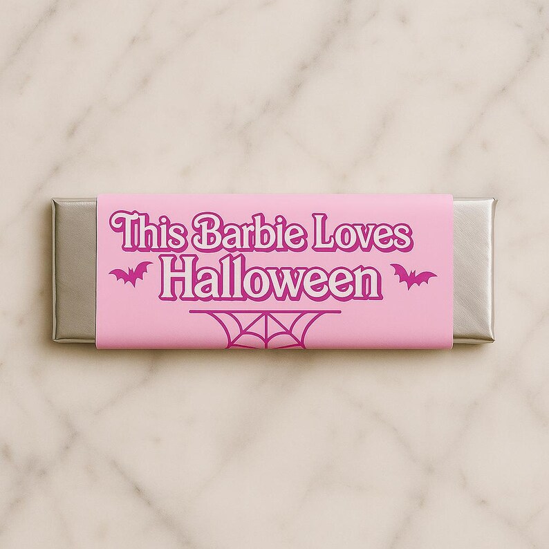 Personalized Pink Halloween Chocolate Bar Wrappers: Girly Trick or ...