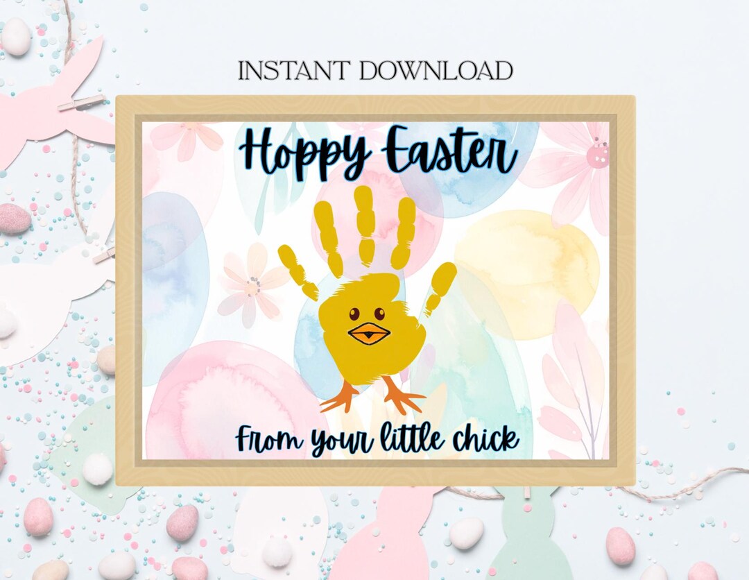 Hoppy Easter Handprint Chick Craft | Toddler Keepsake (digital Download ...
