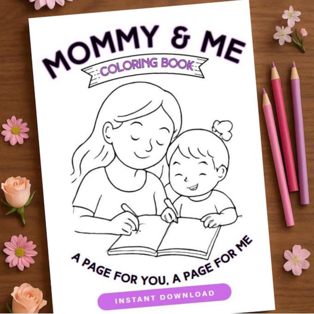 Mommy and Me Coloring Book - Fun Toddler and Mom Pages (digital ...