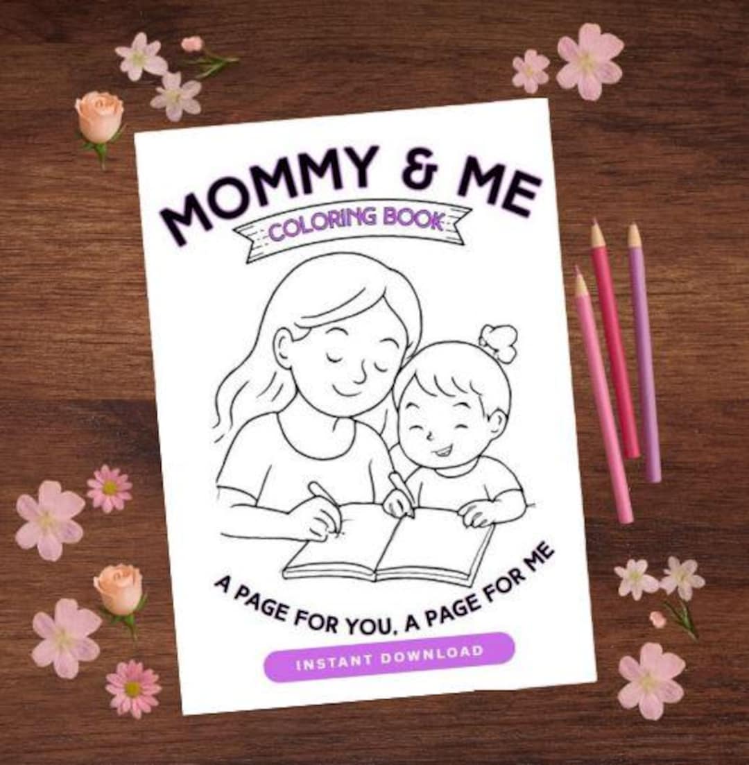Mommy and Me Coloring Book - Fun Toddler and Mom Pages (digital ...