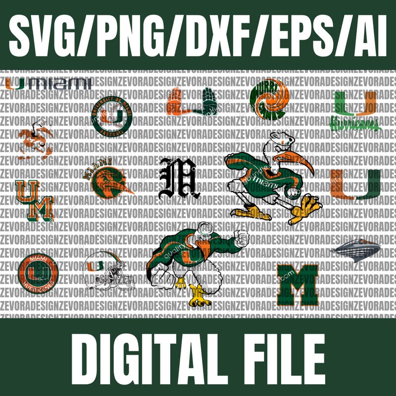 Miami Hurricanes Svg - Etsy