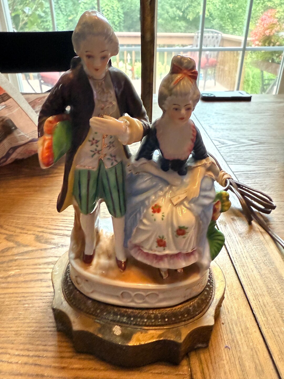Lefton Porcelain Bisque Figural Table Lamp. Man & Woman Classic French ...