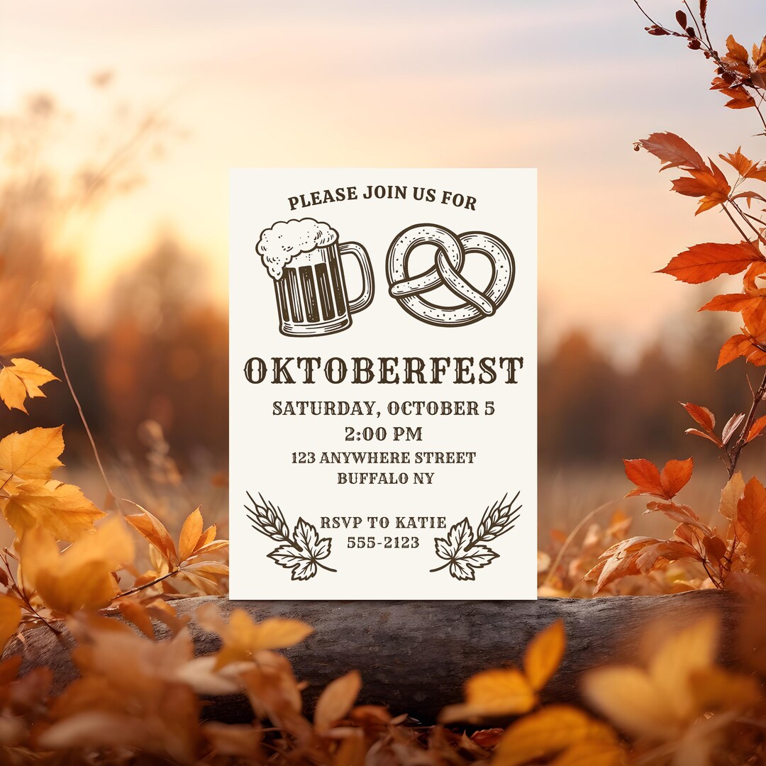 Vintage Oktoberfest Invitation, German Beer Festival Party Invite ...