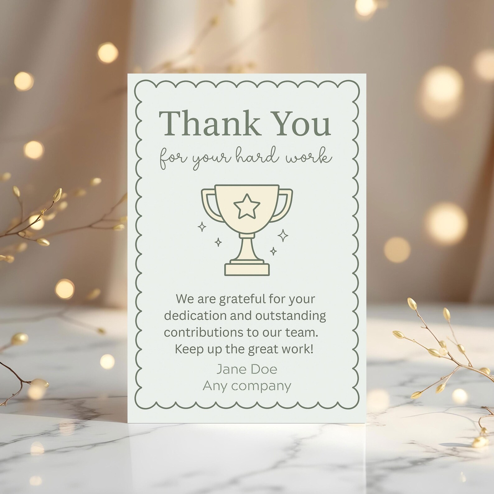 Employee Appreciation Card – Editable 5x7 Digital Canva Template ...