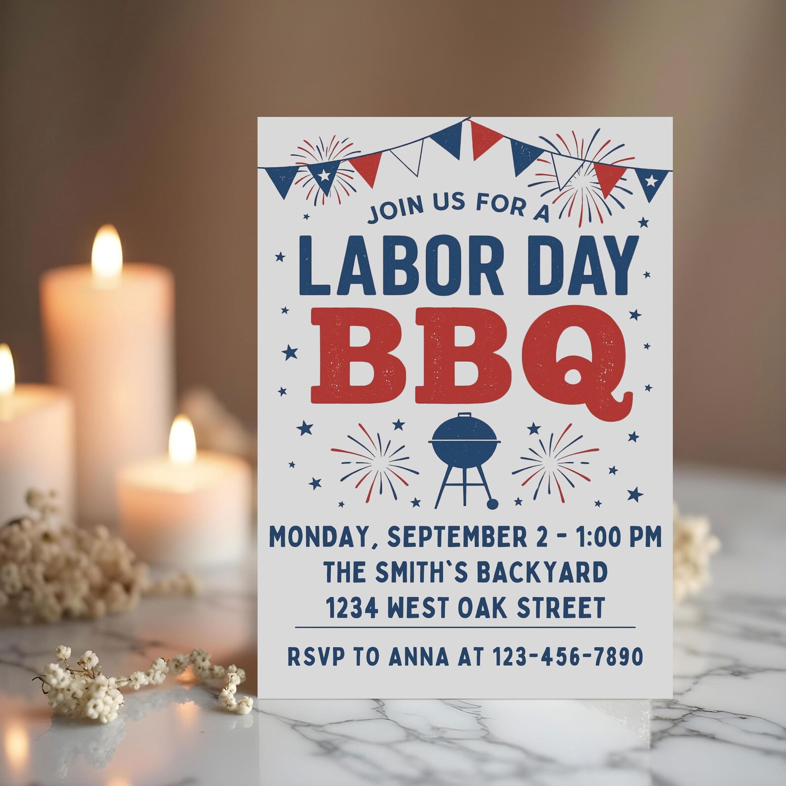 Labor Day Invitation – Editable 5x7 Canva Template – Printable Summer ...