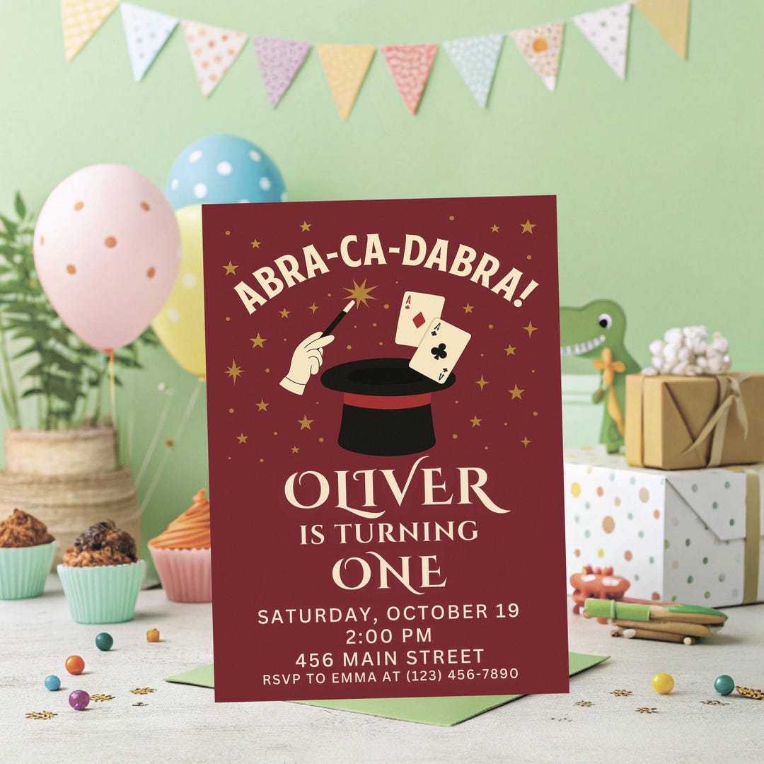 Abracadabra Magic Birthday Invitation | Editable 5x7 Canva Template ...