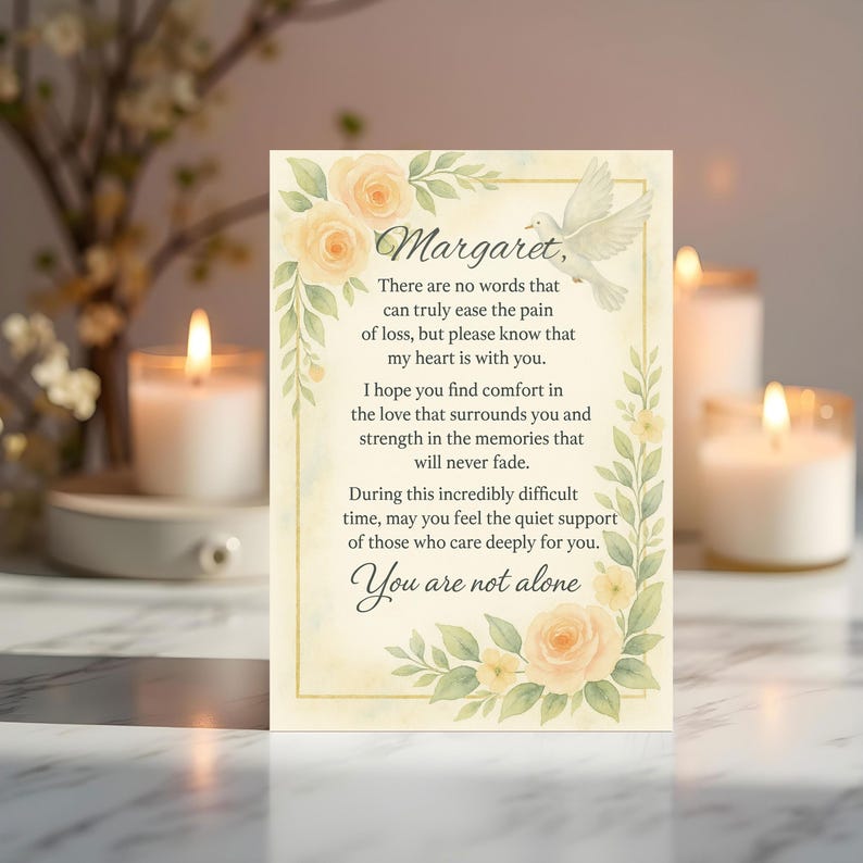 Sympathy Card | Editable Canva Template | Digital or Printable 5x7 Card ...