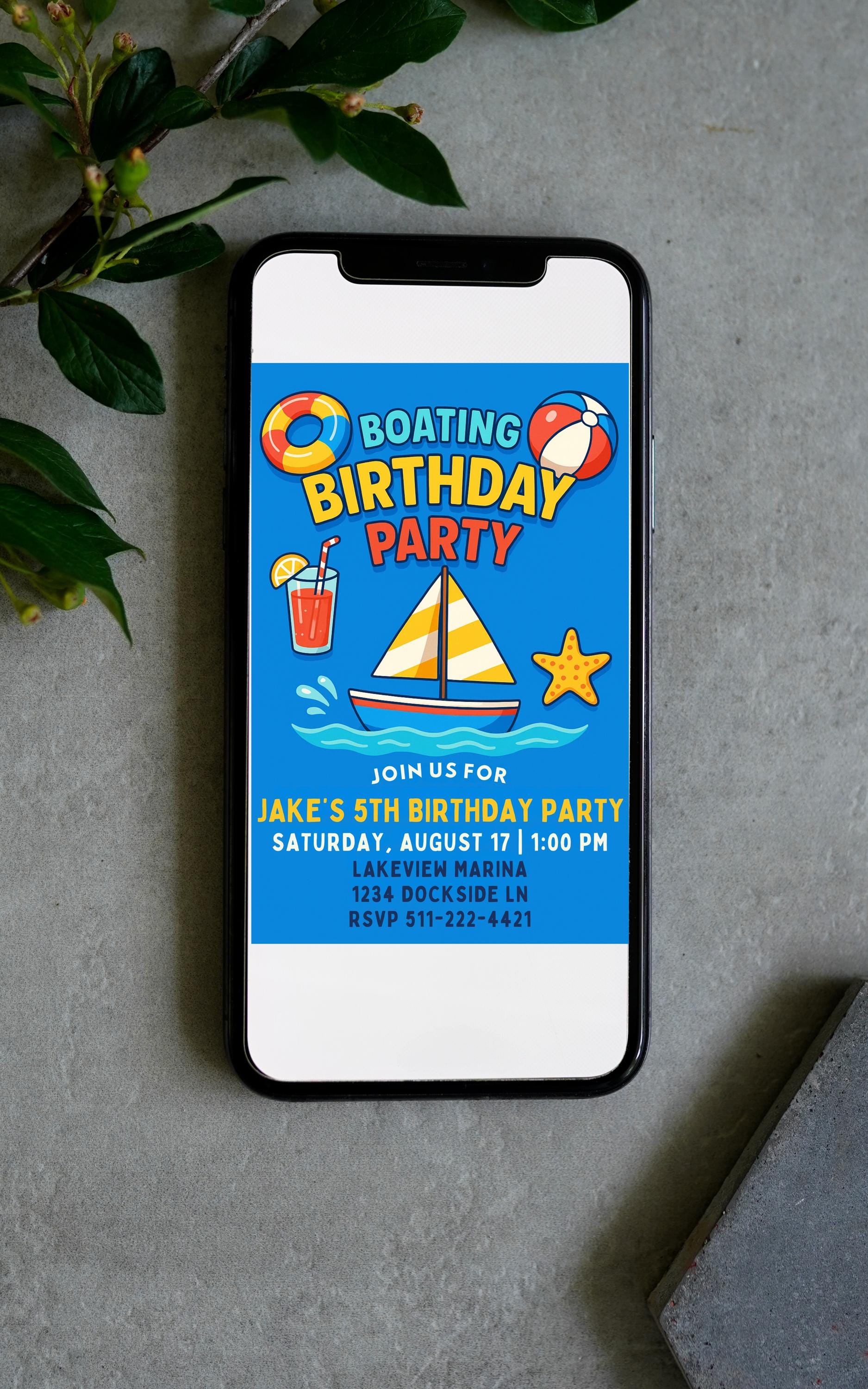 Boating Birthday Party Invitation | Nautical Boat Birthday Invite ...