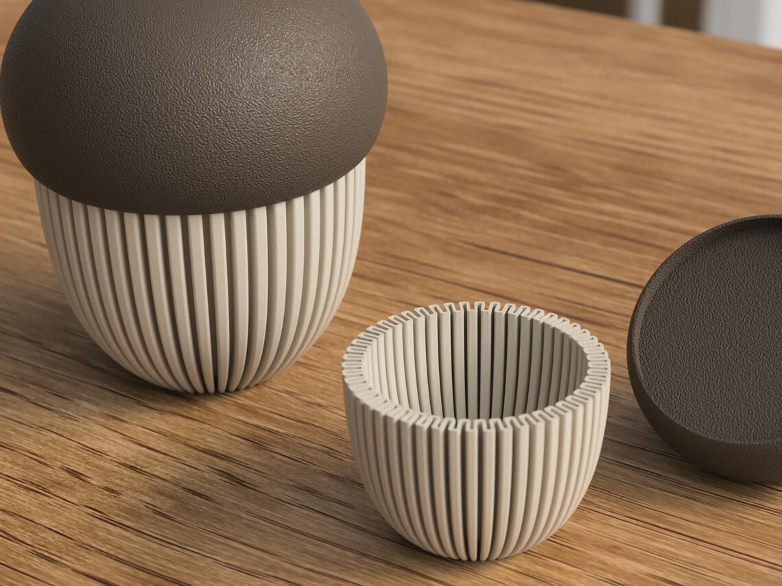 Acorn Container - 3D Printed Acorn - Gift for Fall - Minimalist Jewelry ...