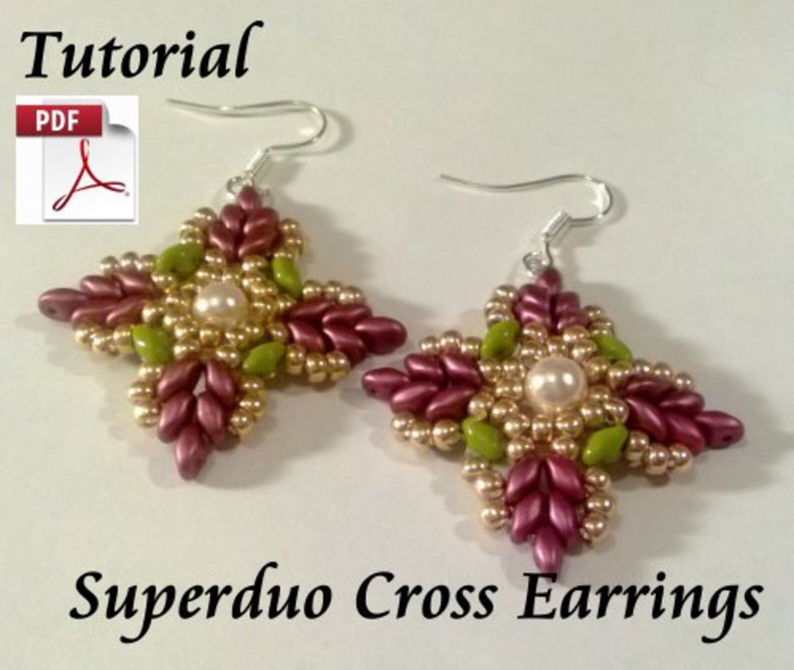 Beading Tutorial Superduo Cross Earrings (SD3B) - Etsy