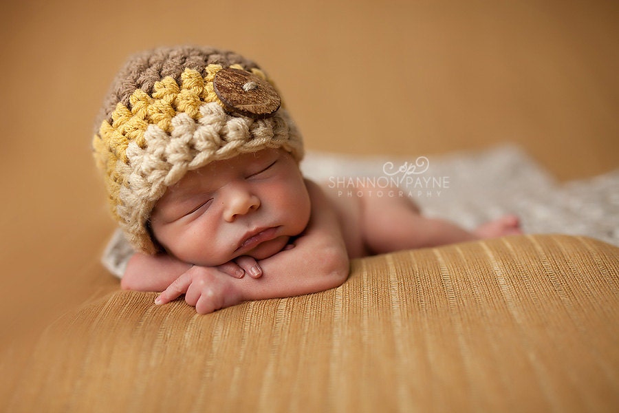 Fall colored chunky baby hat newborn size made to order | Etsy