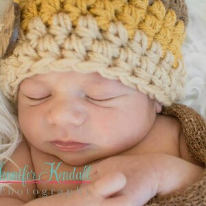 Fall colored chunky baby hat newborn size made to order | Etsy