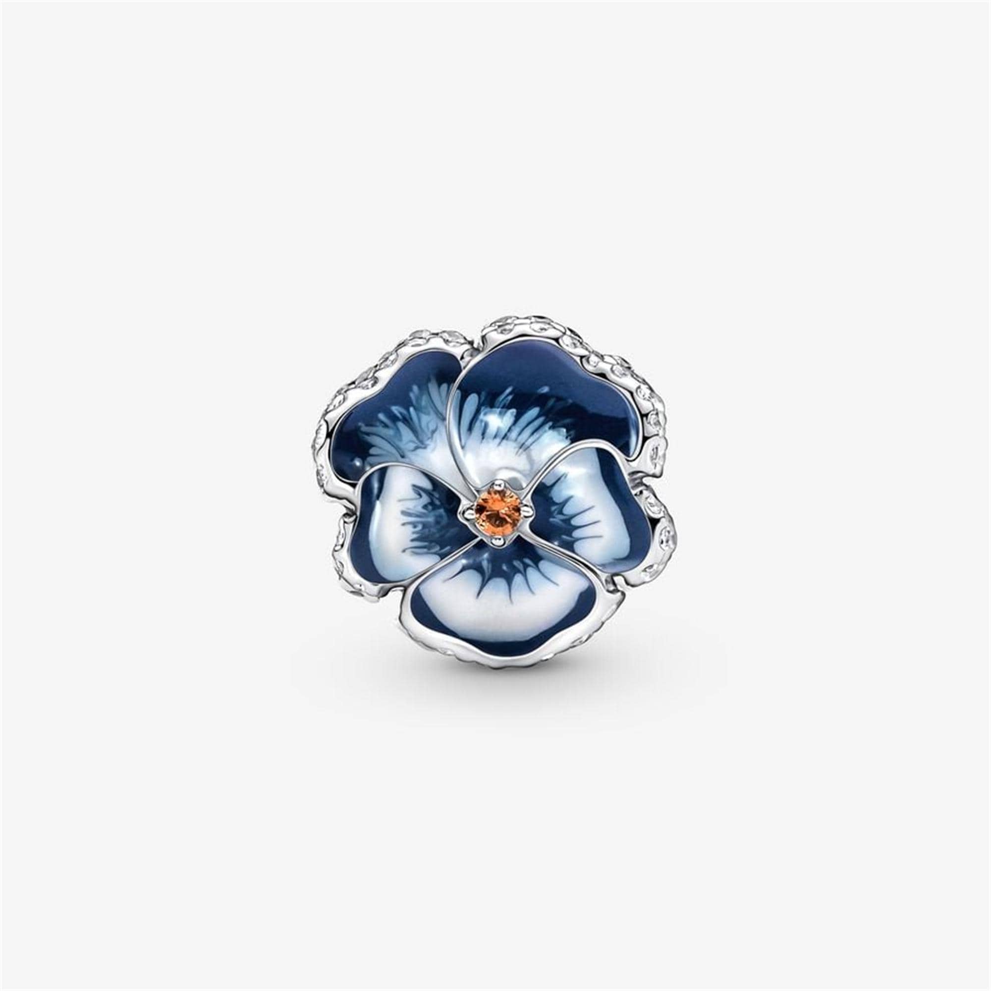 Blue Pansy Flower Charm,925 Sterling Silver Charm,compatible With ...