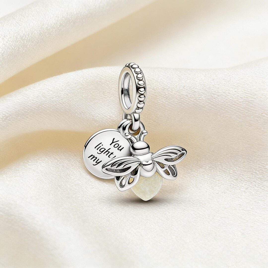 Glow-in-the-dark Firefly Dangle Charm,925 Sterling Silver Charm ...