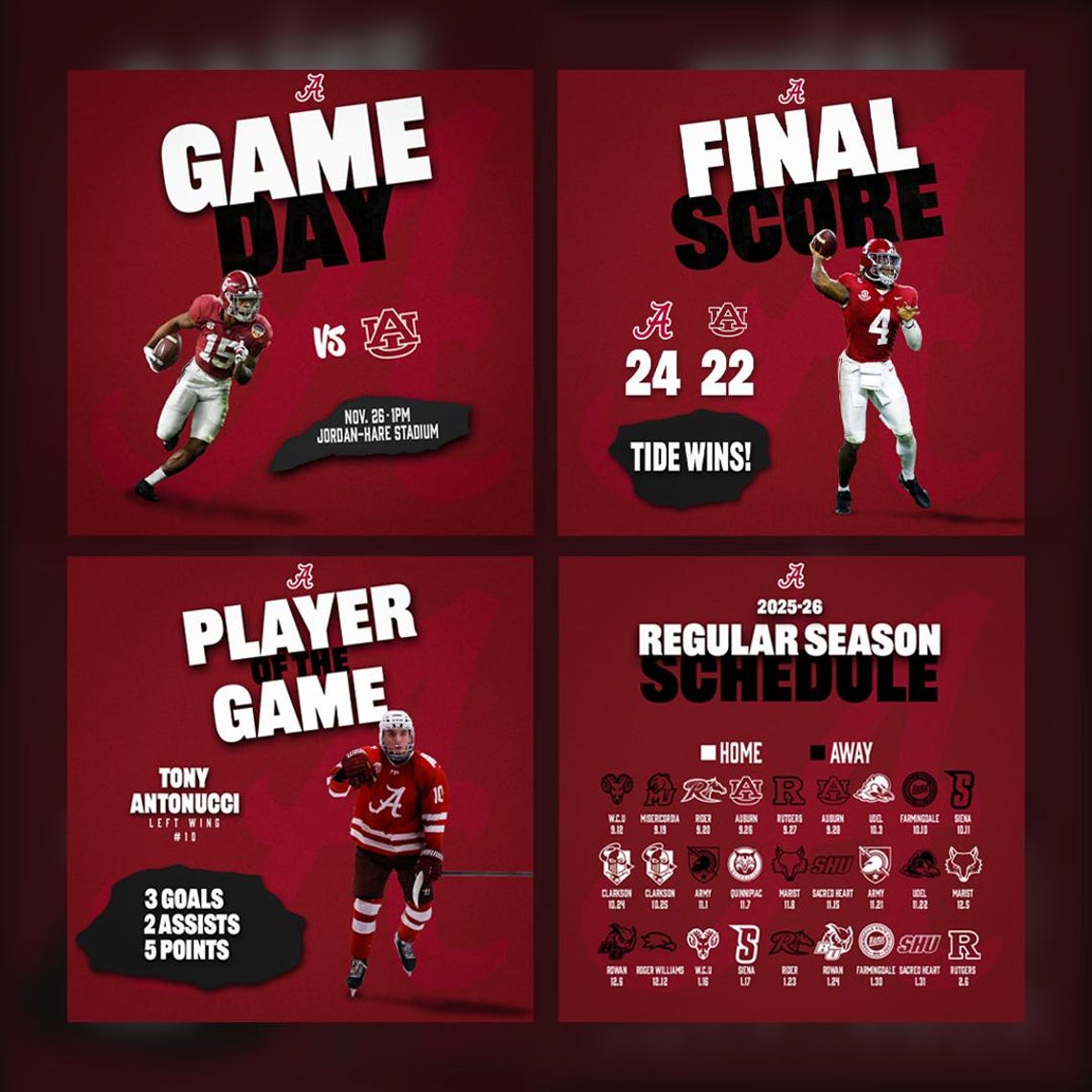 Pro-level Sports Photoshop Template Pack – Game Day, Final Score, POG ...