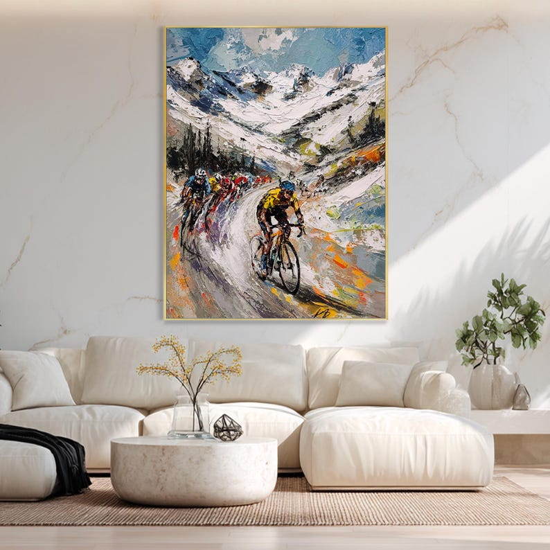Large Mountain Biking Event Landscape White Snow Mountain 3D Thick ...