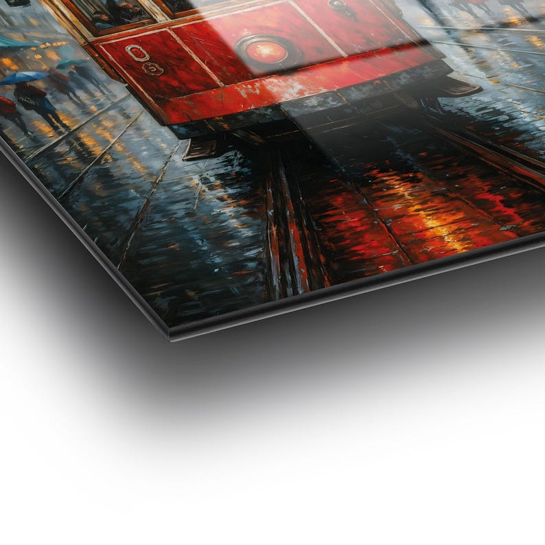 Istanbul Red Tram Glass Wall Art: Vintage City Street Scene - Etsy