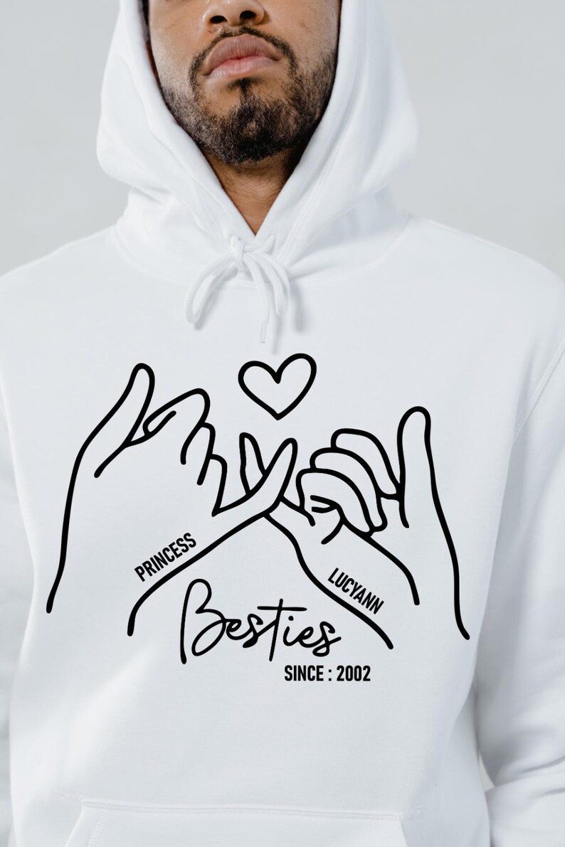 Besties Hand Heart SVG and PNG Design, Besties Since 2002, Matching ...