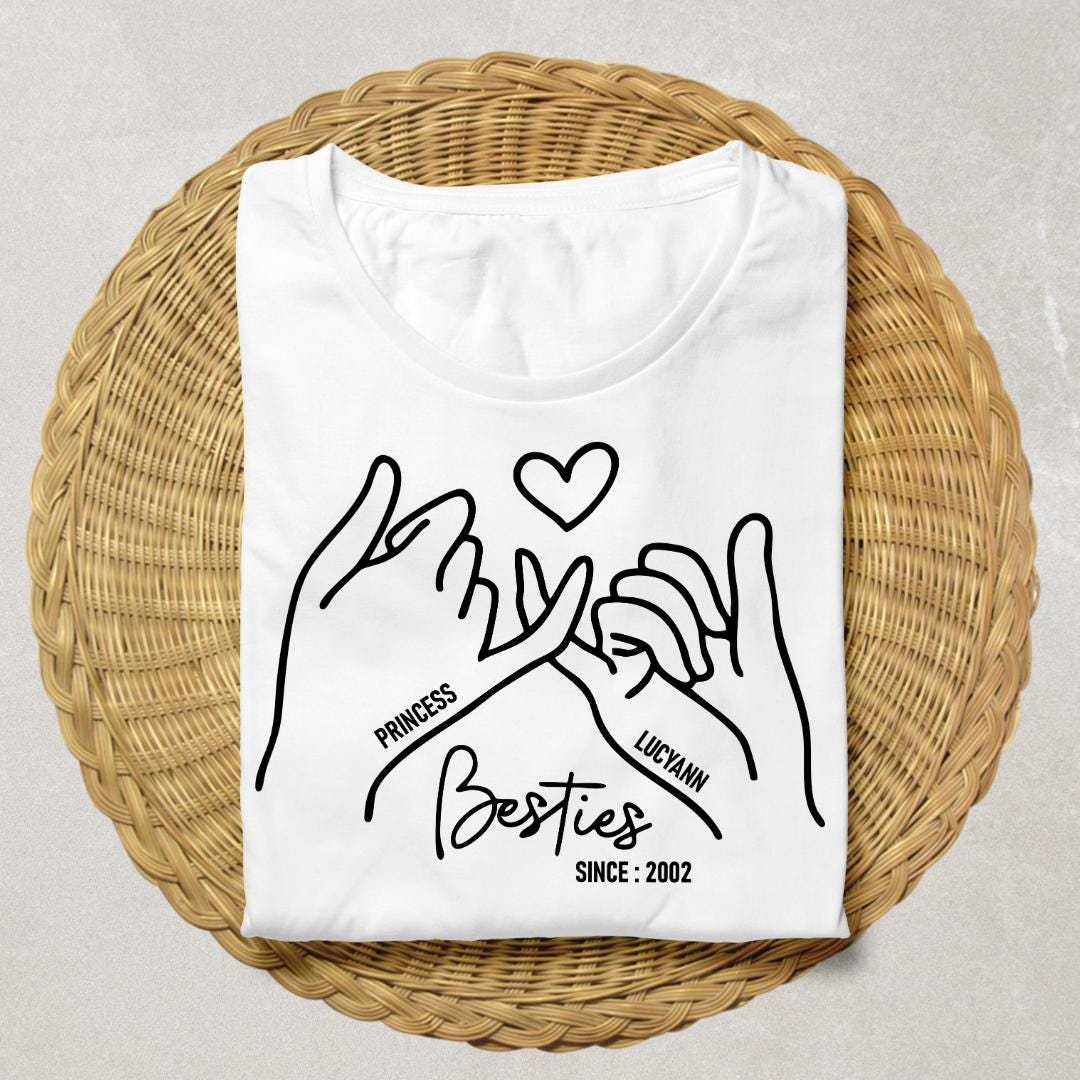 Besties Hand Heart SVG and PNG Design, Besties Since 2002, Matching ...