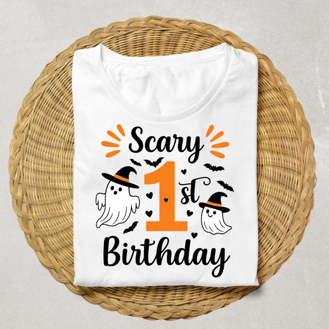 Scary 1st Birthday PNG, Cute Ghost and Halloween Theme, First Birthday ...