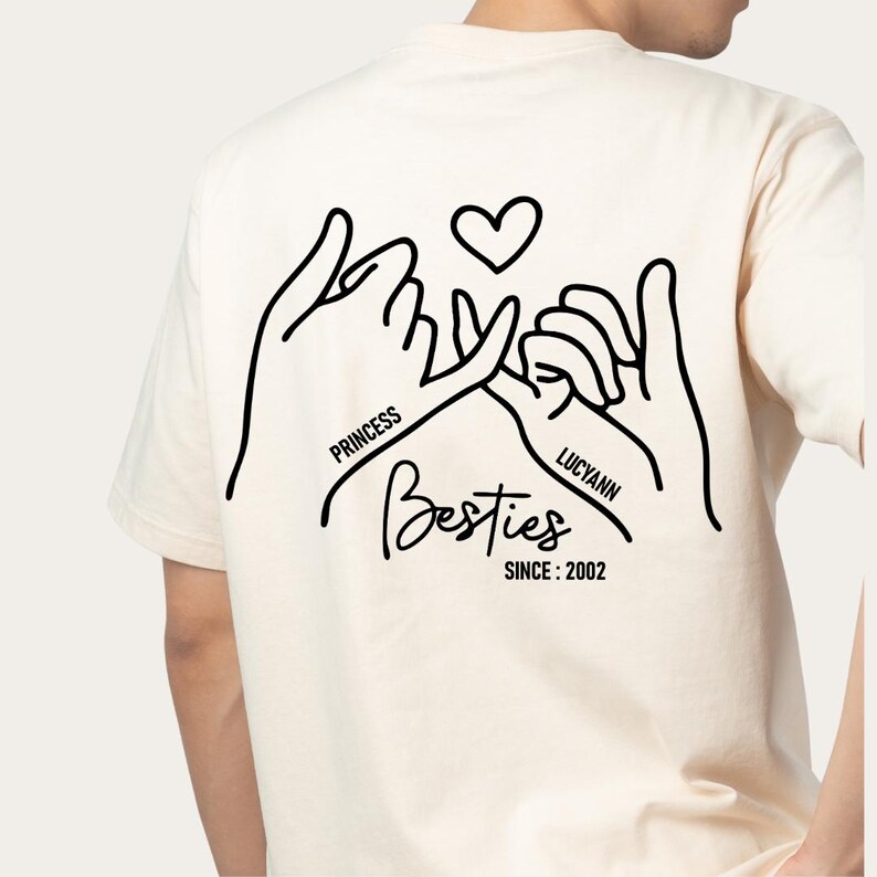 Besties Hand Heart SVG and PNG Design, Besties Since 2002, Matching ...