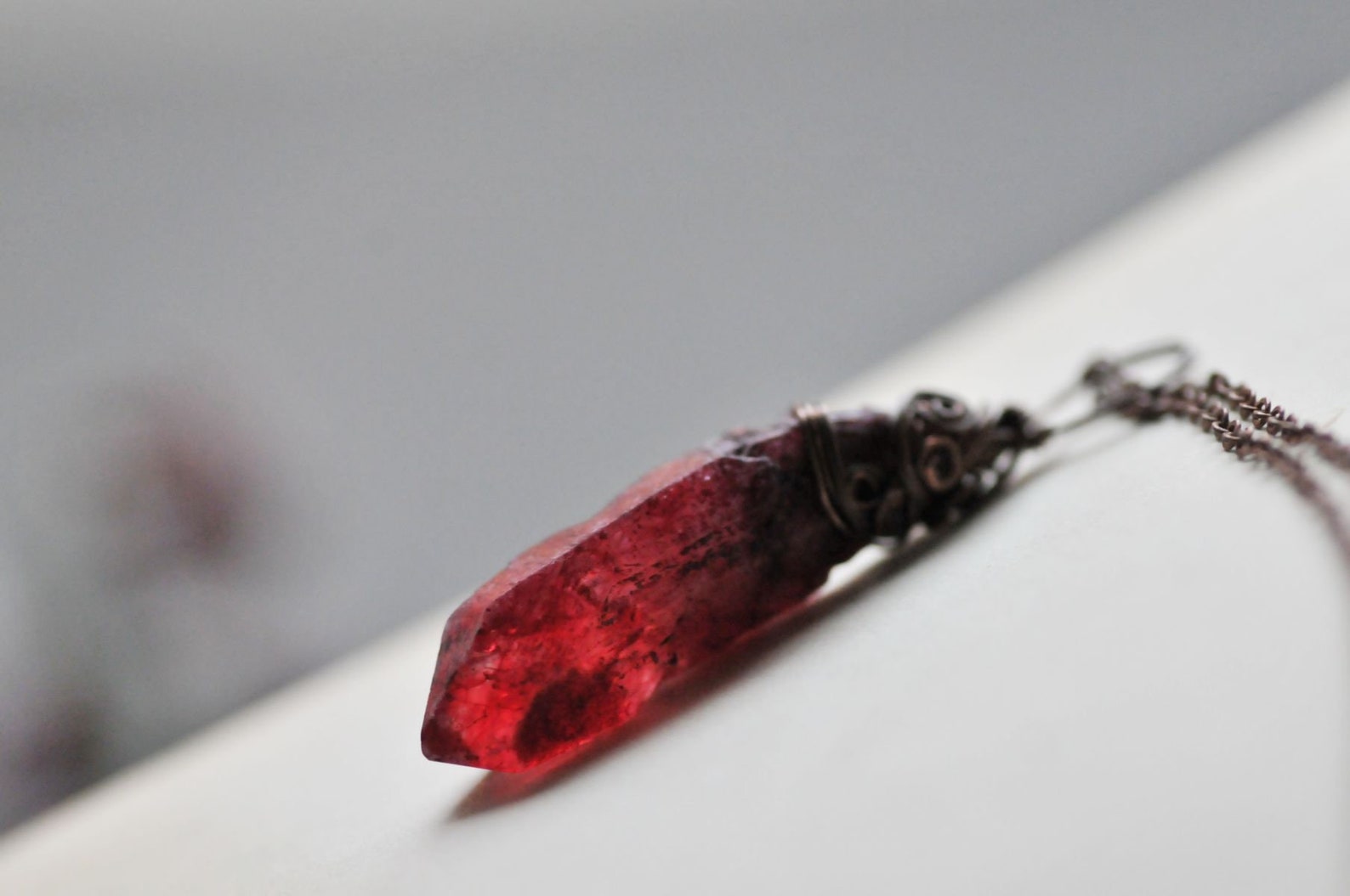 Frozen Blood Crystal Necklace Healing Necklace Copper Rustic - Etsy