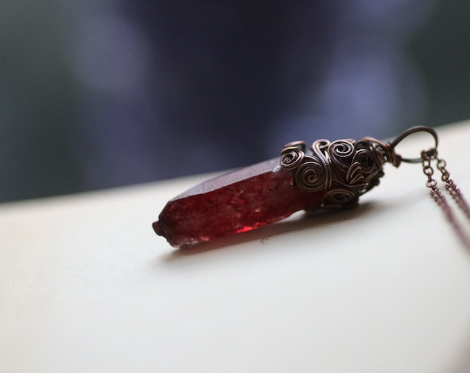 Frozen Blood Crystal Necklace Healing Necklace Copper Rustic - Etsy