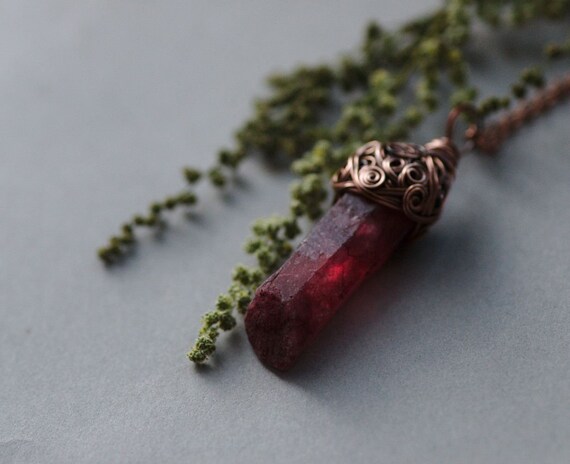 Frozen Blood Crystal Necklace Healing Necklace Copper Rustic | Etsy