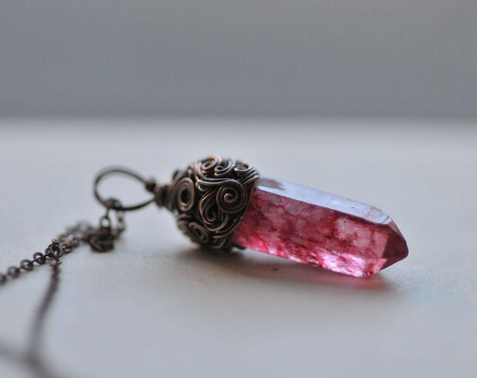 Frozen Blood Crystal Necklace, Healing Necklace, Copper Rustic Red ...