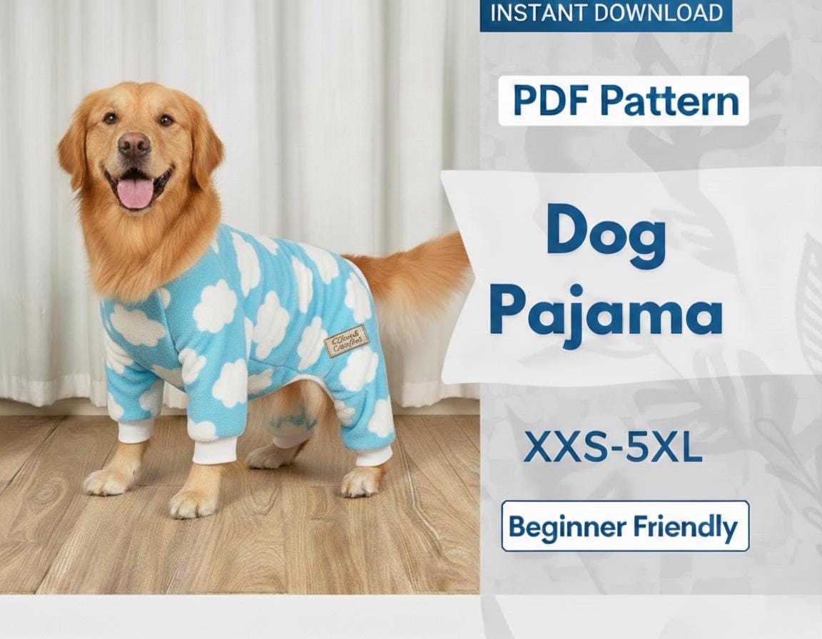 Dog Pajama Sewing Pattern, Dog Pattern, Dog Sewing Pattern, Dog Pajama ...