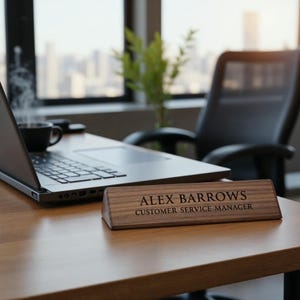 Personalized Engraved Desk Name Plate, Custom Name Wedge, Custom Desk ...