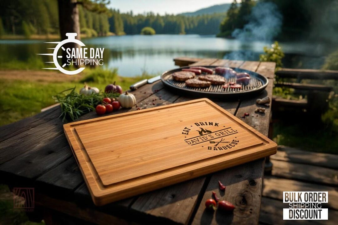 Personalized Grilling Cutting Board, Custom BBQ Cutting Board, Bamboo ...