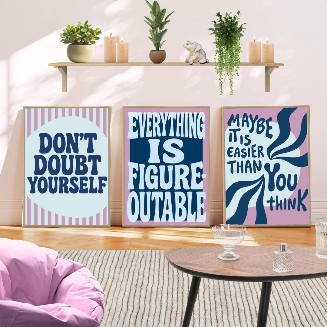 Self Confidence Poster Set: Therapy Office Decor, Mental Health Art ...
