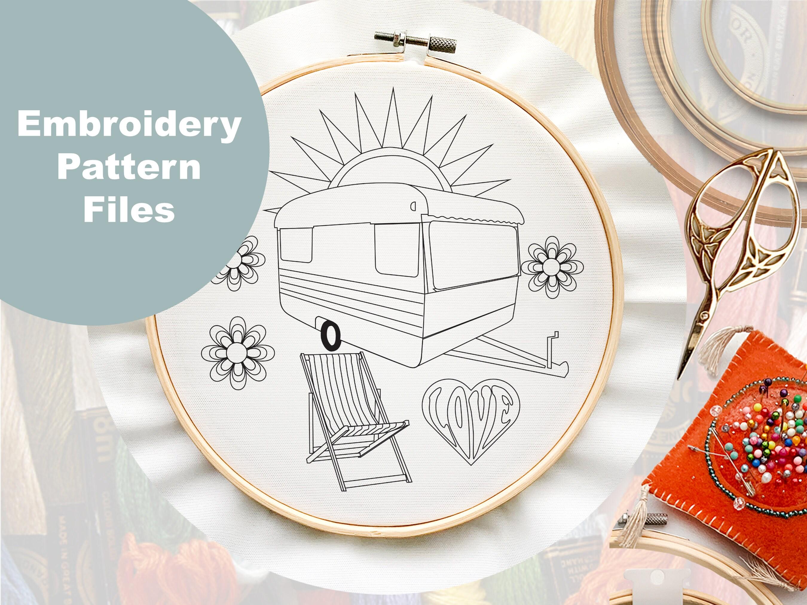 Retro Caravan EMBROIDERY PATTERN Plus Free Hand Embroidery Tutorial ...