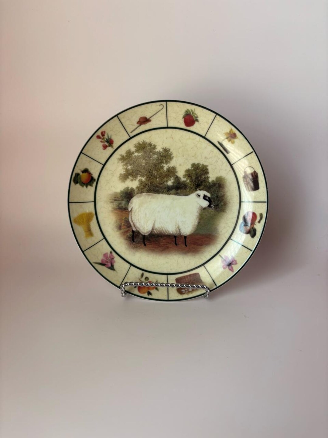 Vintage Baum Brothers Barnyard" Porcelain Plate Sheep Rustic ...