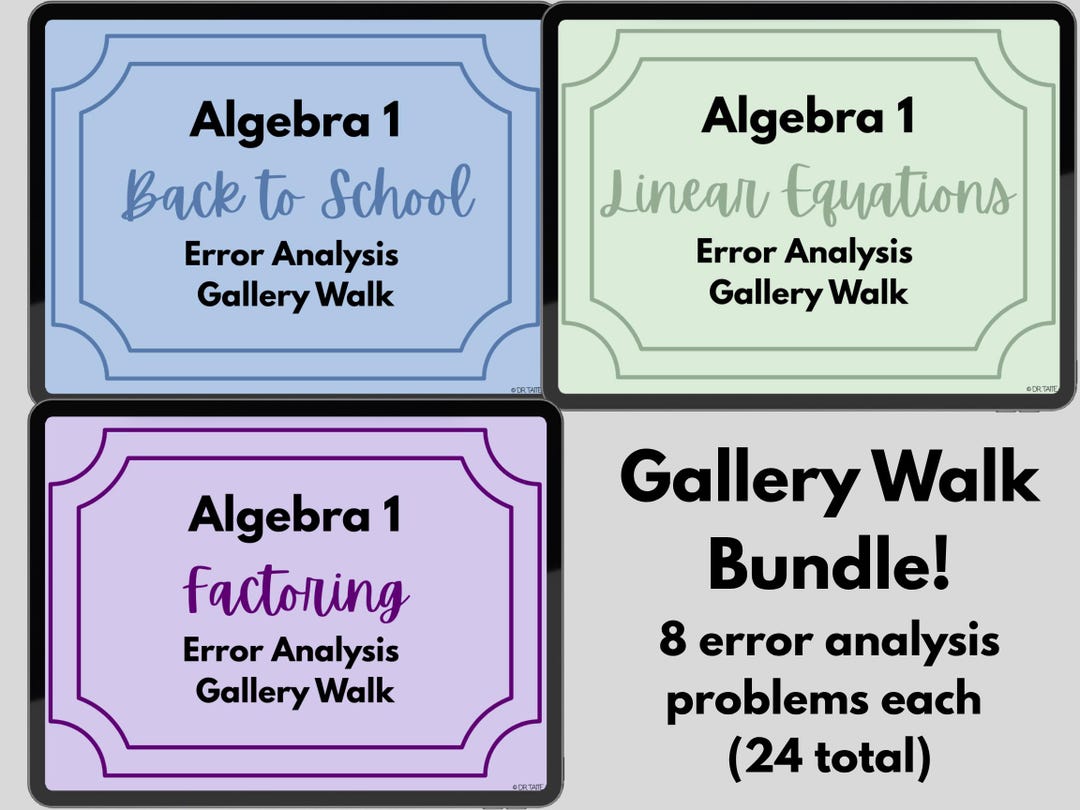 Algebra 1 Error Analysis: Back to School, Linear Equations, Factoring ...
