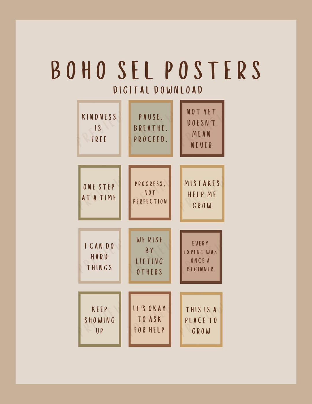 SEL Posters, Motivational Posters, Classroom Decor, Boho Classroom ...