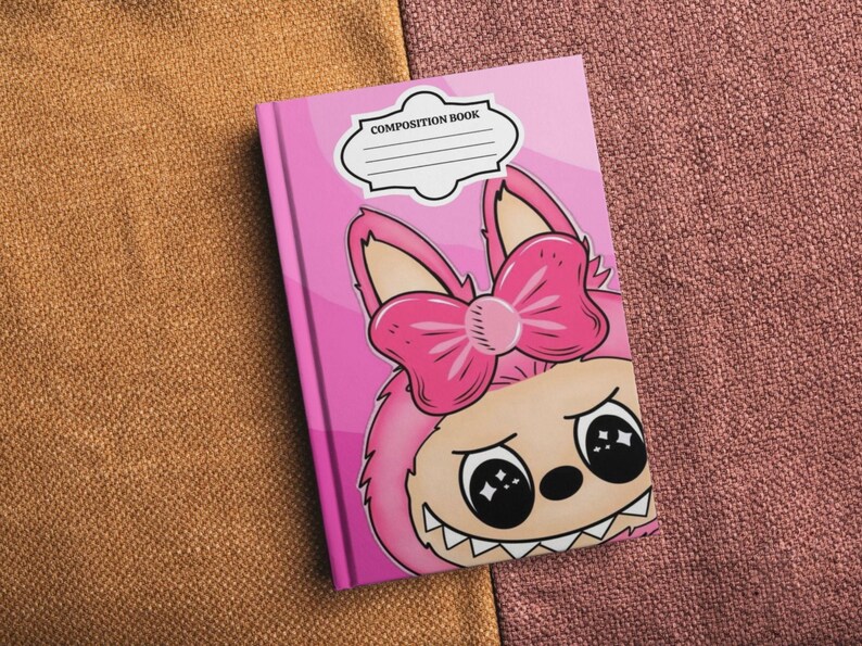 Labubu Notebook Covers: School Composition Book, Pink Design (digital ...