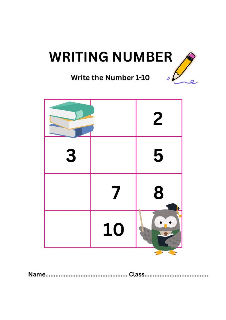 Number Worksheets for Kids,25 Printable Pages, Learn to Count, Trace ...