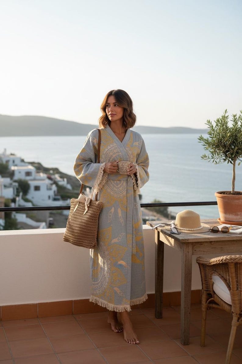 Handmade Premium-quality Organic Turkish Cotton Muslin Kimono Robe - Etsy