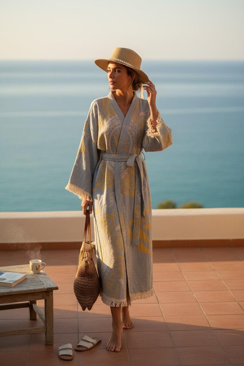 Handmade Premium-quality Organic Turkish Cotton Muslin Kimono Robe - Etsy