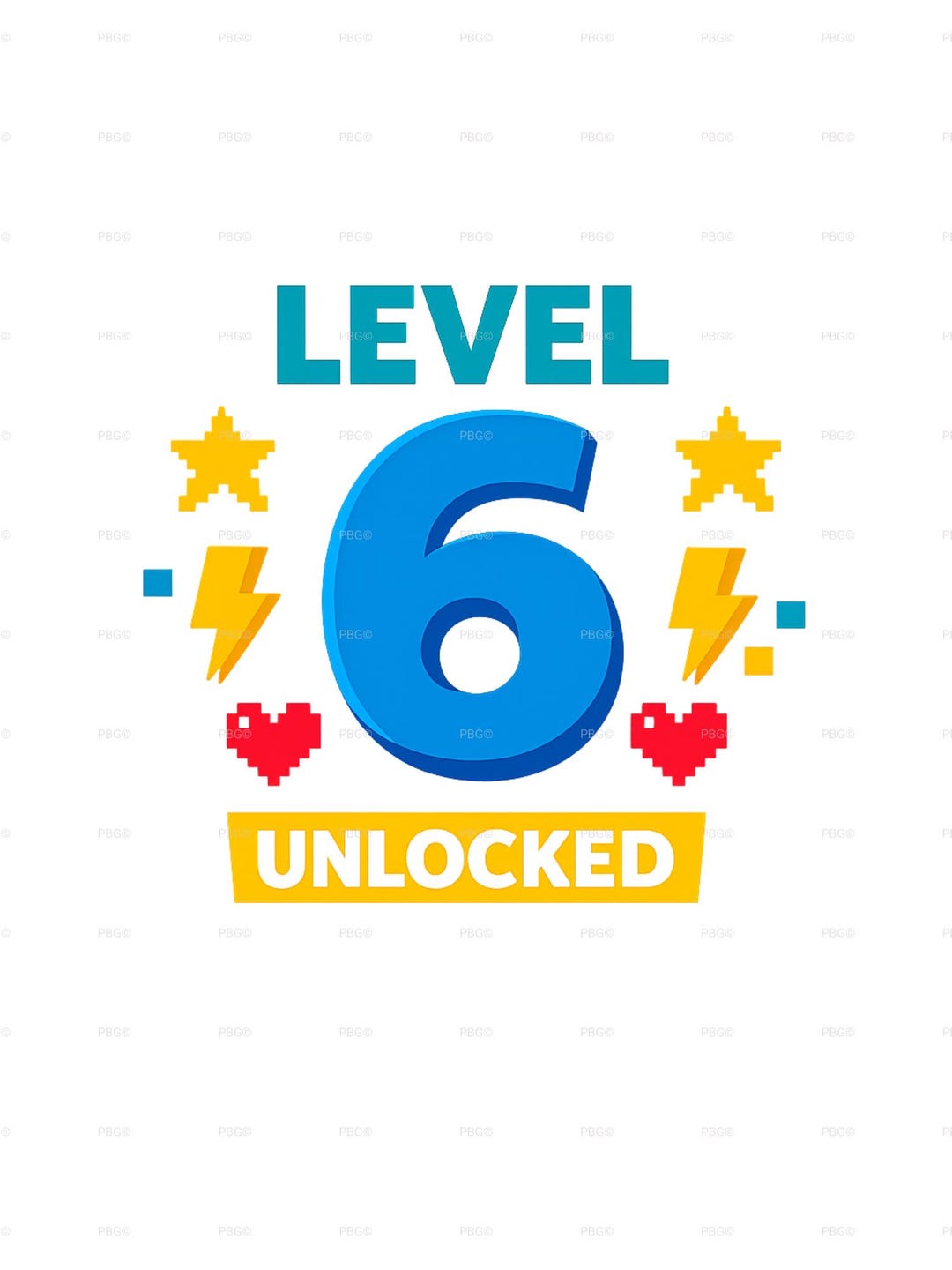 Level 6 Unlocked PNG, Gaming Birthday Design for Kids, Instant Download ...