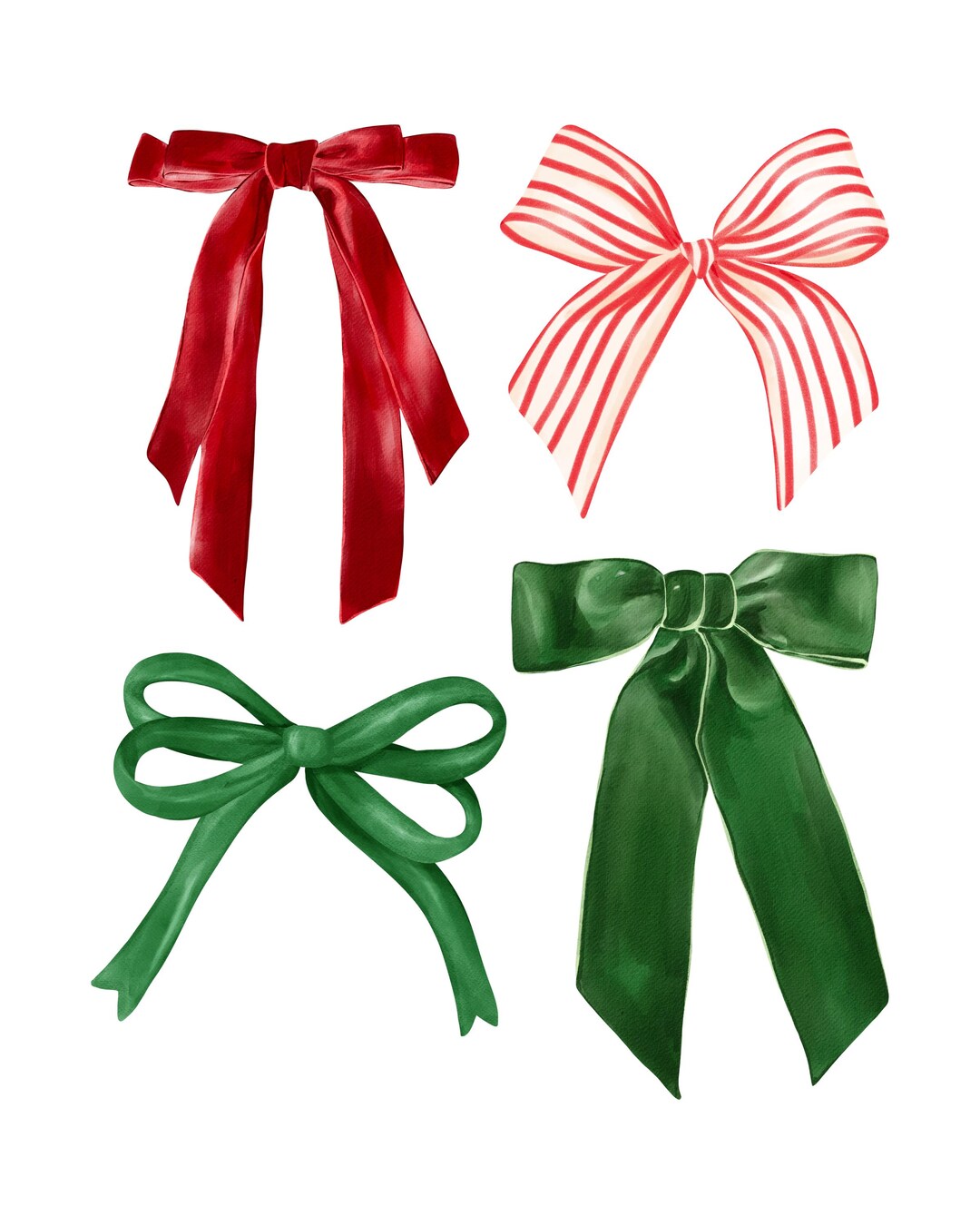 Bows Set PNG Holiday Bows Whimsical Bow Clipart Image Christmas ...