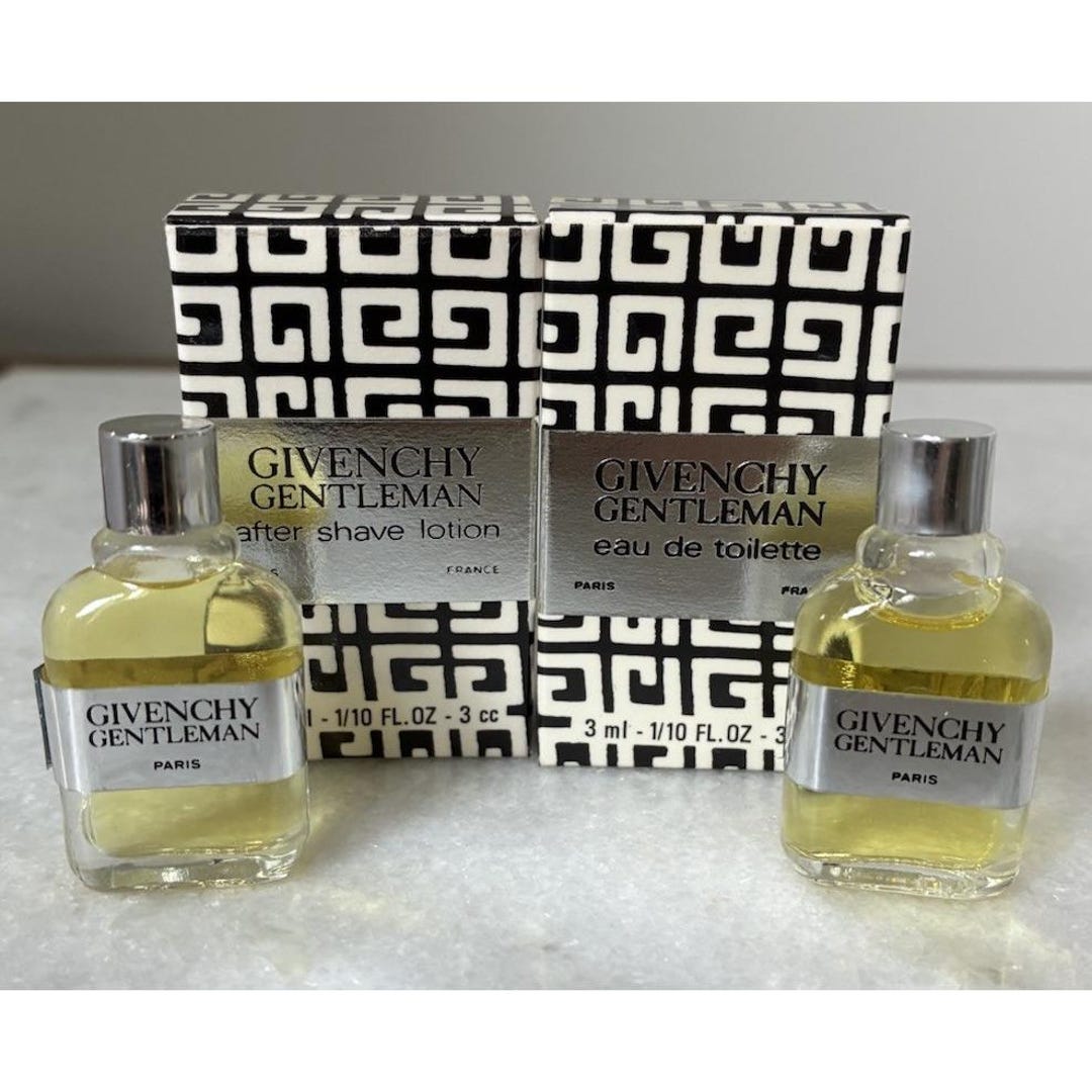 Vintage GIVENCHY Gentleman After Shave Lotion Mini AND EDT Splash 3ml 1 ...