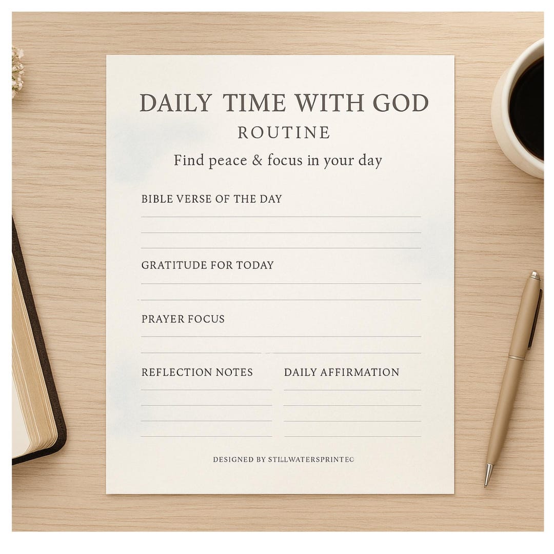 Daily Time With God Printable | Christian Morning Routine Planner ...