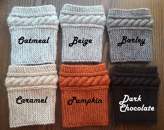 Artículos similares a Knitted Boot Cuffs Choose Color, Hand Knit Boot ...