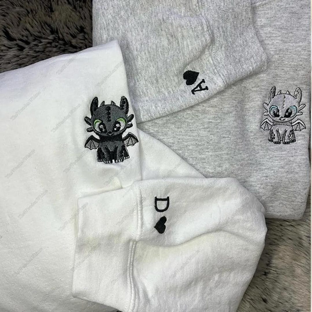 Custom Toothless and Light Fury Couple Sweatshirt, Matching Couple ...