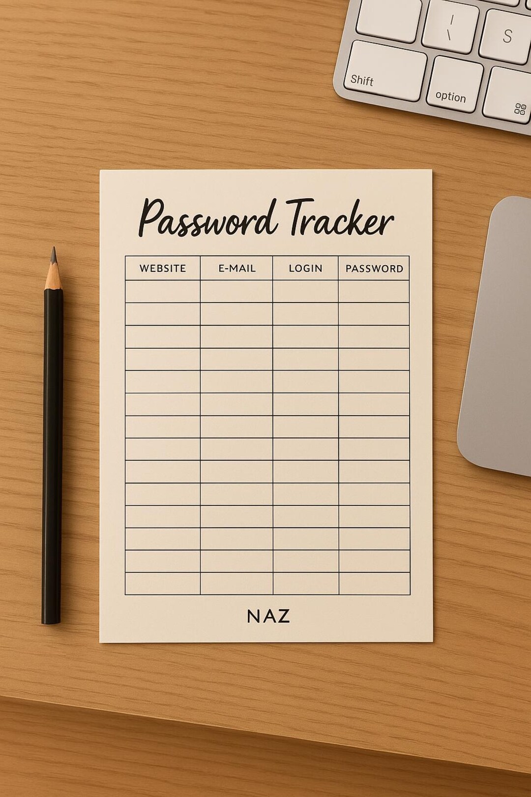 Minimalist Password Tracker | Printable Password Organizer | Digital ...