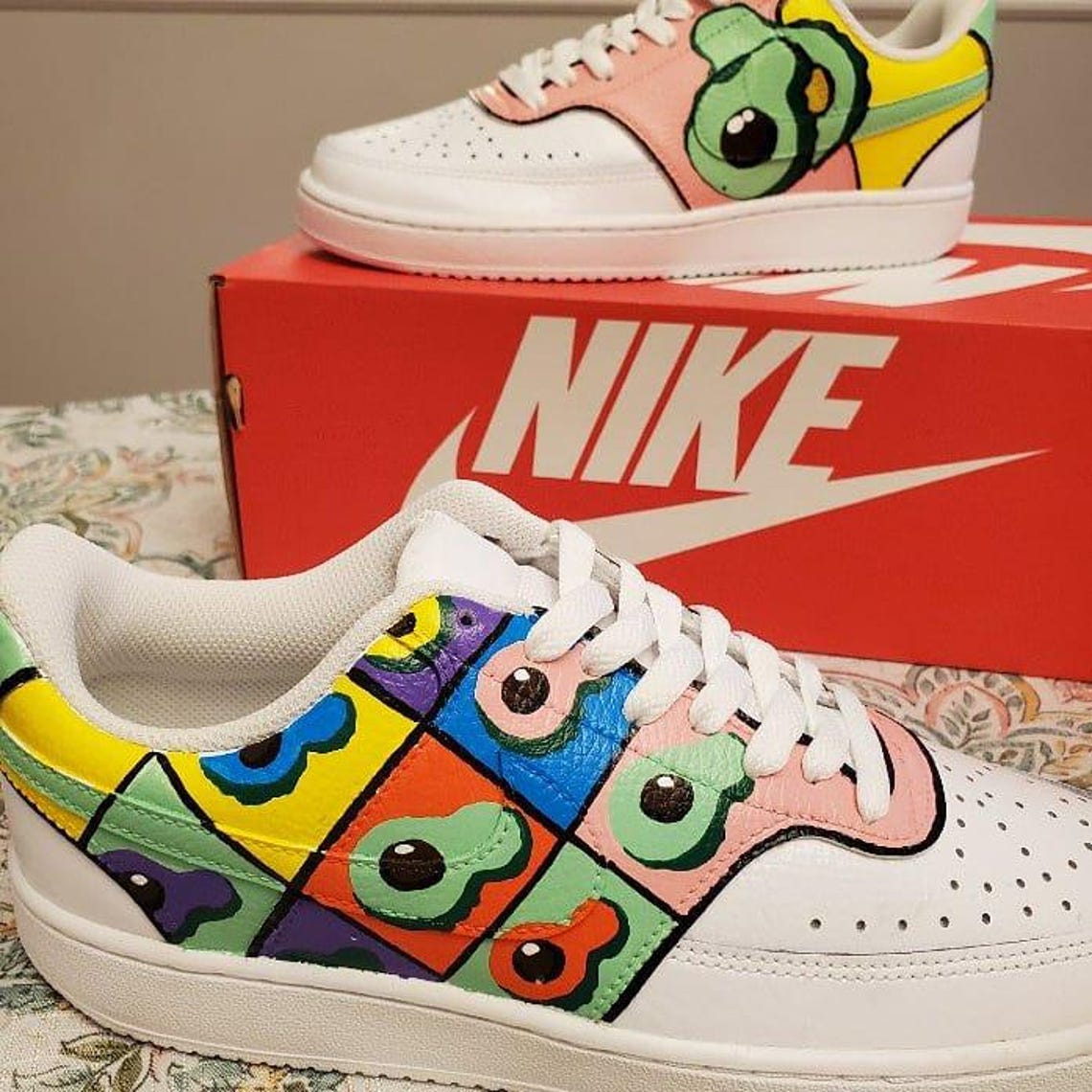 Avocado Pop Art Nike- 100% Hand Painted Sneakers. Take One of a Kind ...