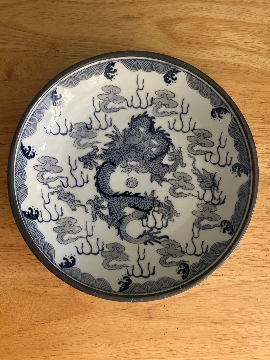 Vintage Chinese Dragon Plate | Blue and White Porcelain, Lord & Taylor ...